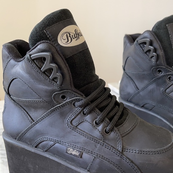 Buffalo London | Shoes | Buffalo London Rising Towers High Black ...